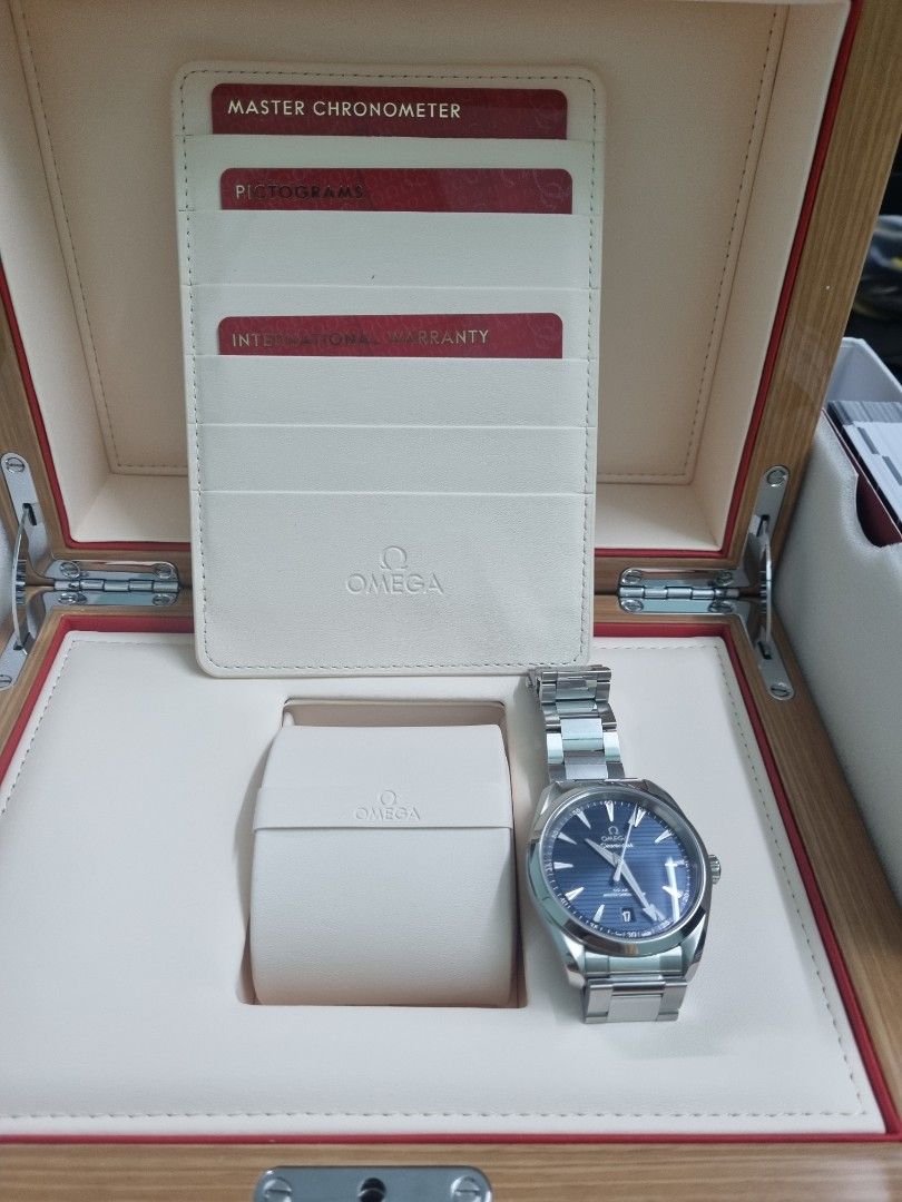 Omega Aqua Terra 38mm Blue with box and paper model 220, Luxury ...