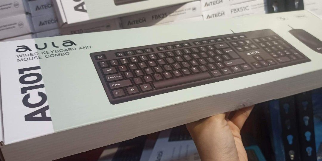 Aula AC101 Wired Keyboard and Mouse Combo Black, Computers & Tech ...