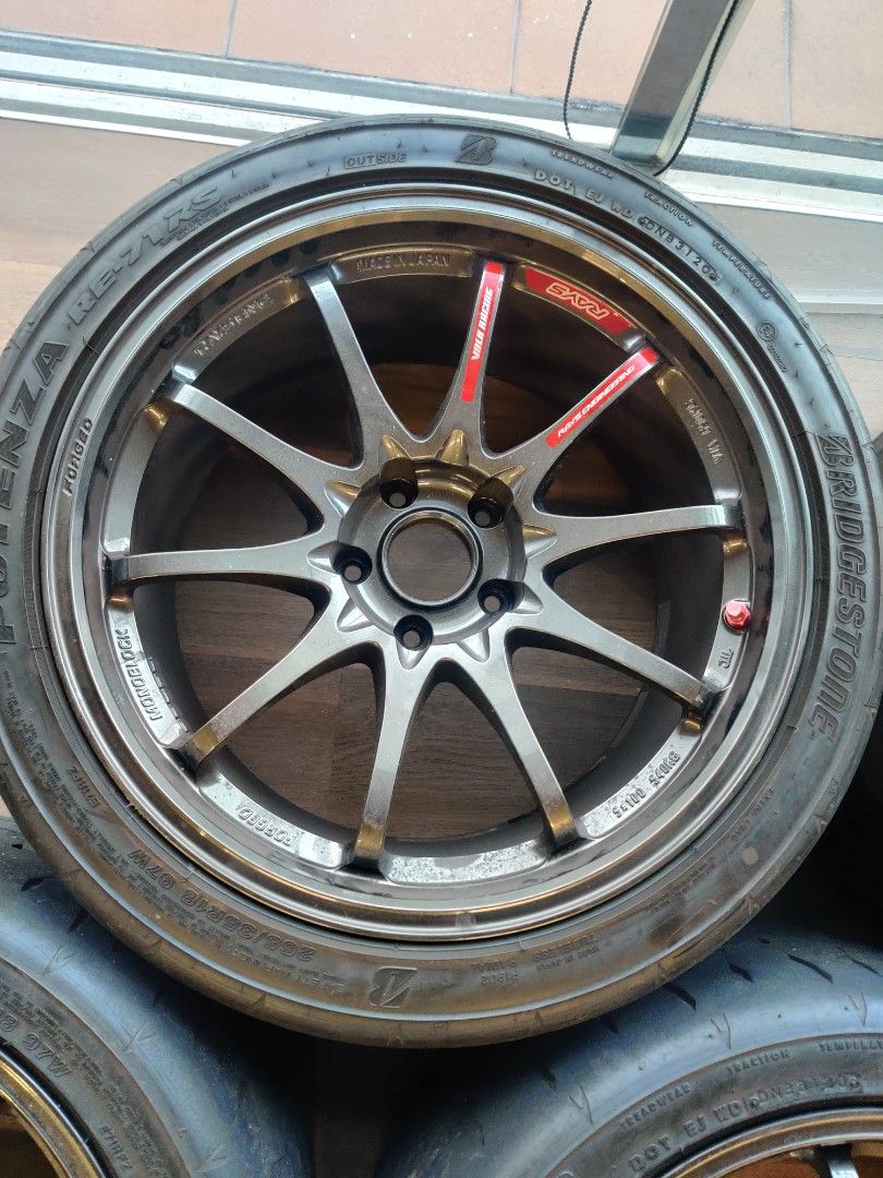 Authentic 18" Rays Volk Racing CE28 Club Racer 2 Black Edition w/ RE71RS - Evo X / 10, Car ...