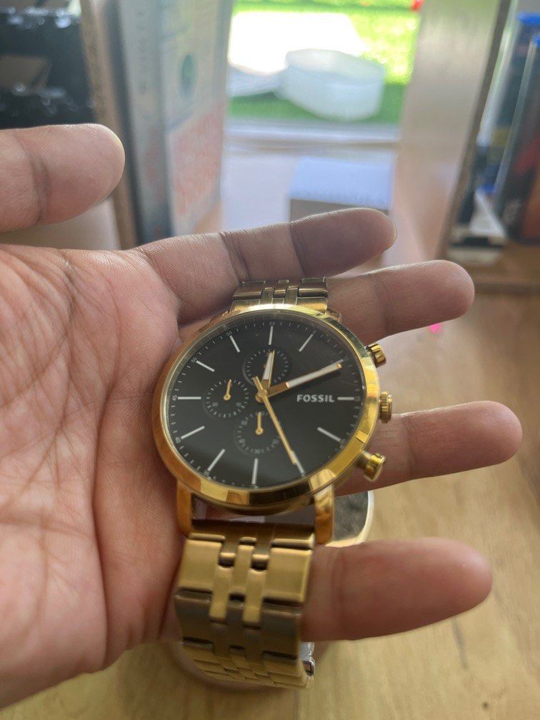 Authentic Gold Fossil Men Watch on Carousell