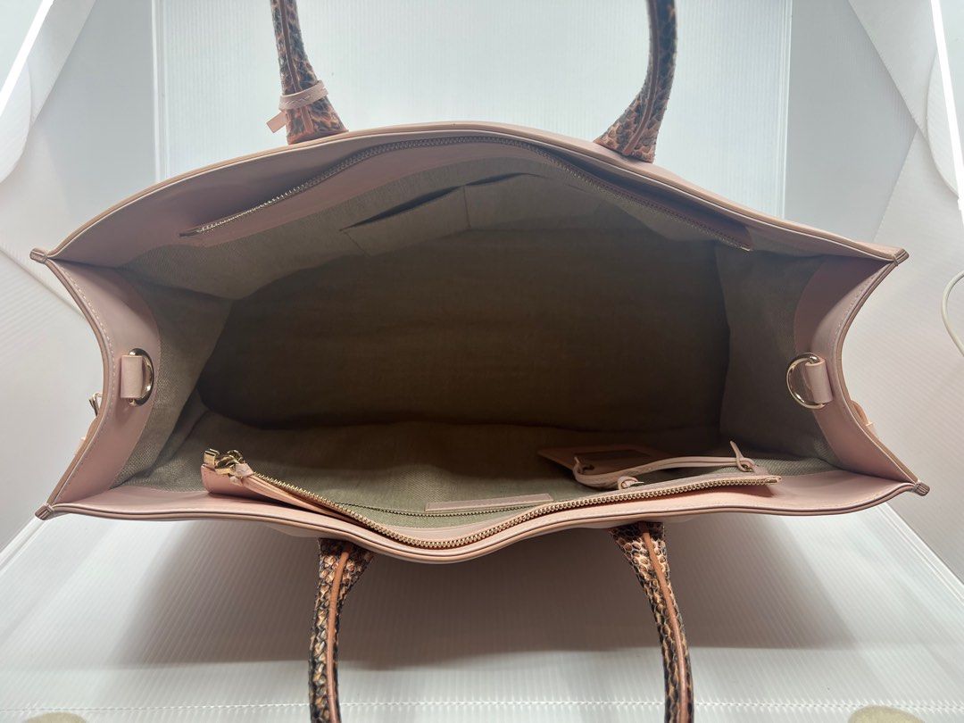 Balenciaga Rose Calfskin Leather and Snake Padlock Work Bag, Luxury ...