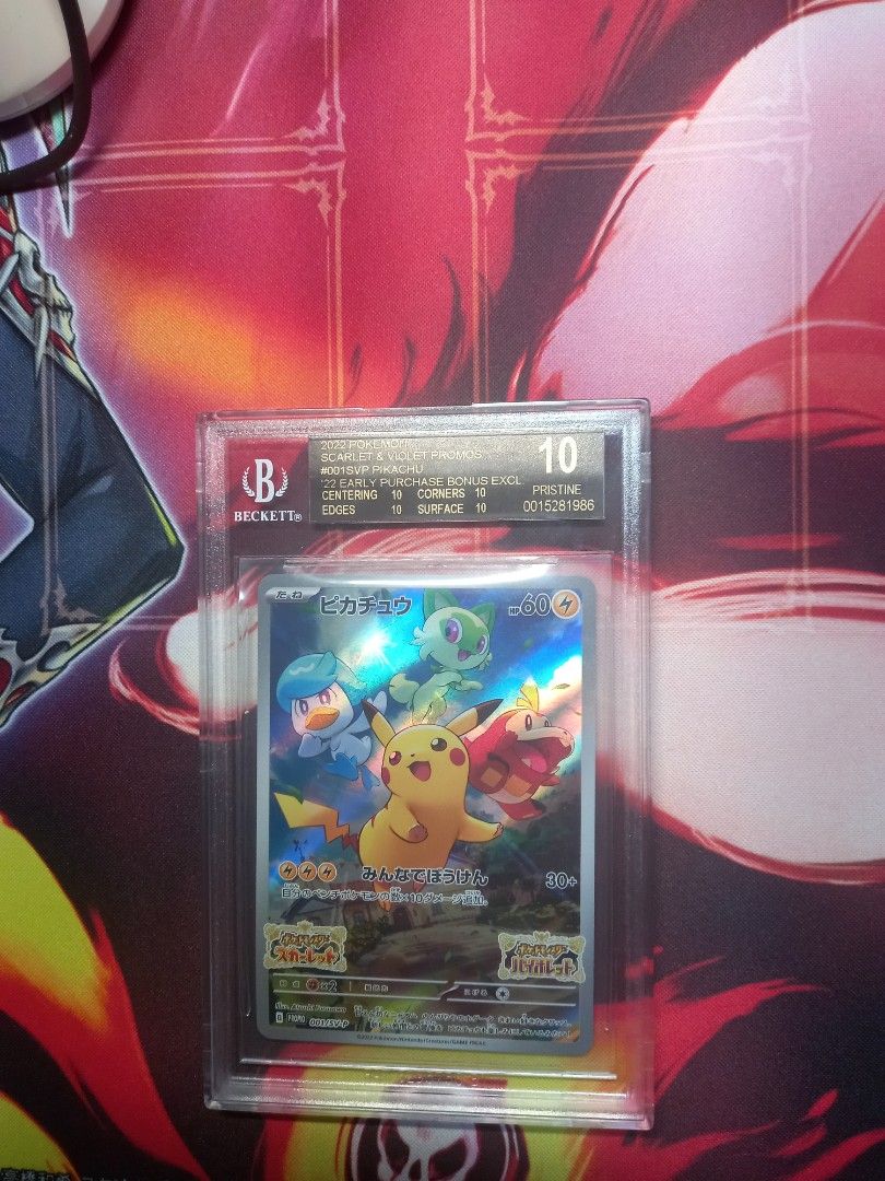 Beckett Pristine 10 Black Label Pikachu Scarlet Violet Promo, Hobbies ...