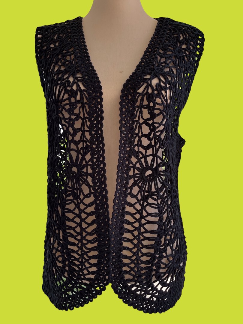 Black Celtic Crochet Vest on Carousell