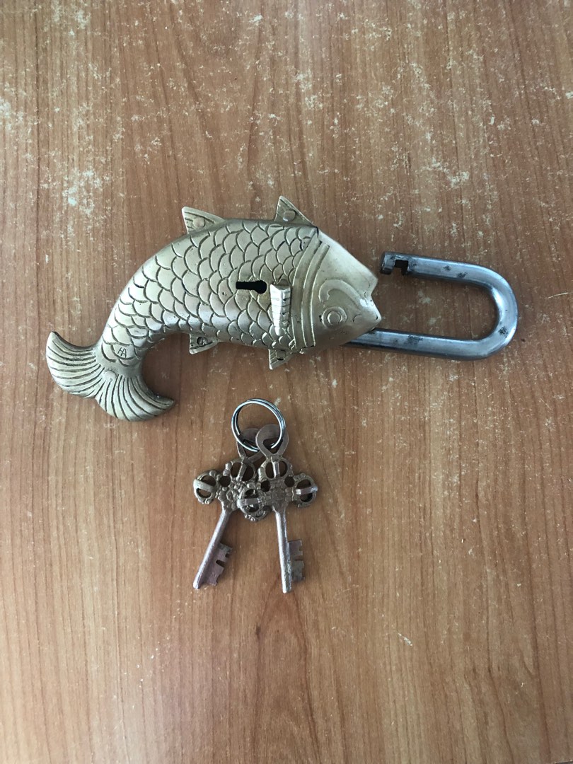 Brass Fish lock, Hobbies & Toys, Memorabilia & Collectibles, Vintage ...