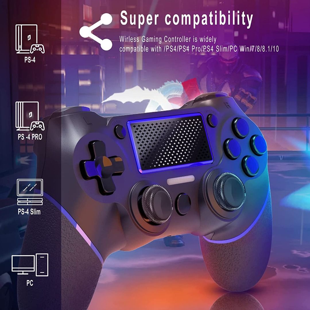 [C1060] PS4 Controller,Wireless Controller for PS4,Wireless Game Controller for PS4/Pro/Slim/PC ...