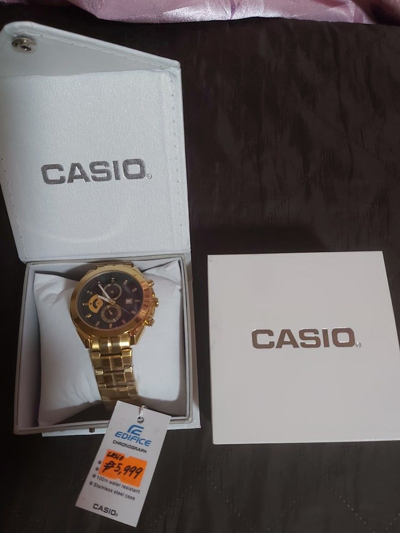 Original Casio Edifice in Gold, Men's Fashion, Watches & Accessories ...
