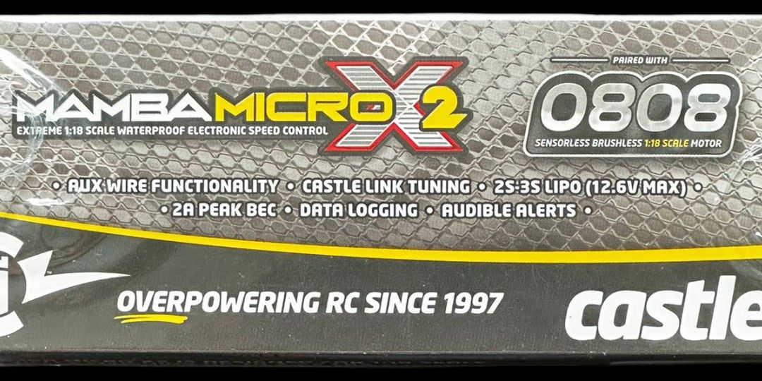 Castle Creations Mamba Micro X2 ESC & 0808 Brushless Motor Combo for 1/18 scale, Hobbies & Toys ...