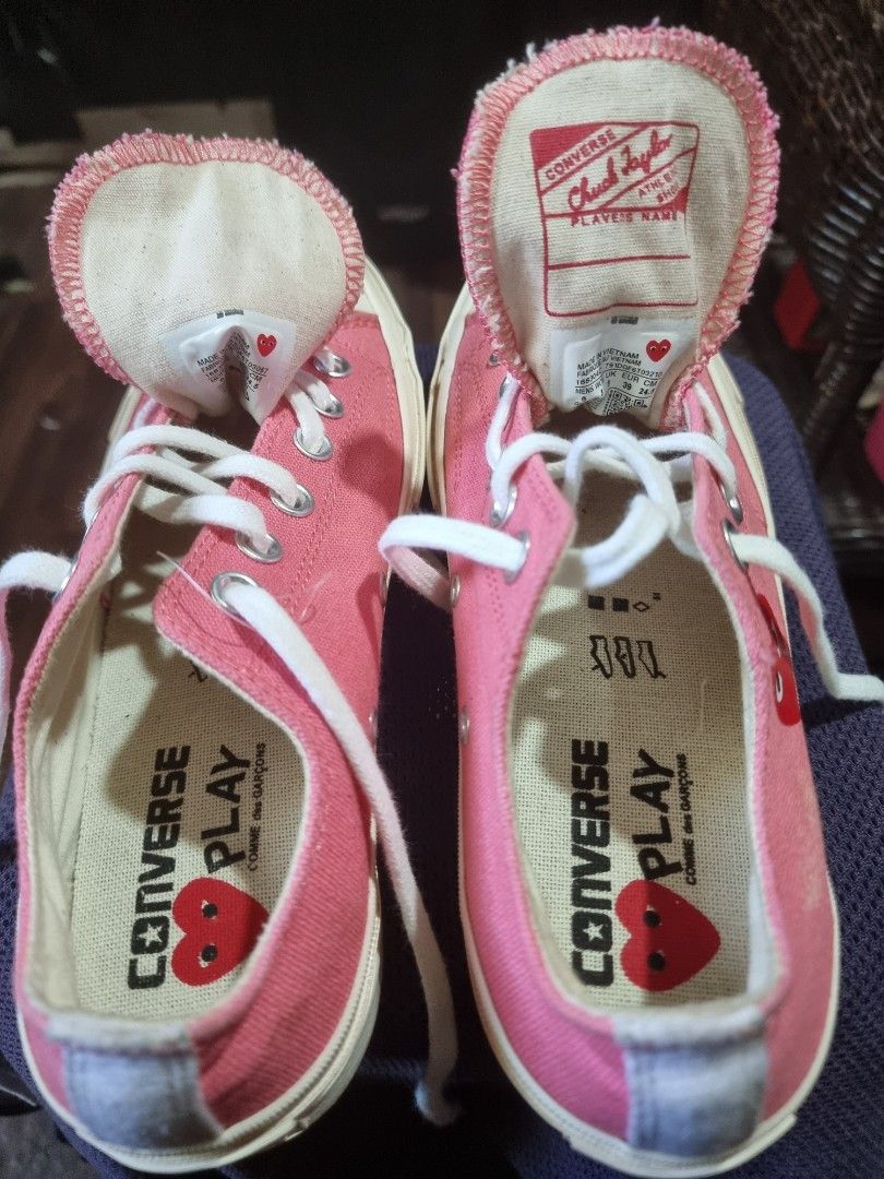 CDG Play X Converse Chuck 70 Low Bright Pink, Women's Fashion, Footwear ...