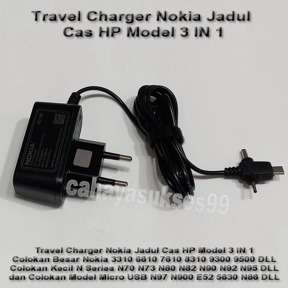 Charger Handphone Nokia Cas HP Aksesoris Ponsel Jadul Vintage Colokan ...
