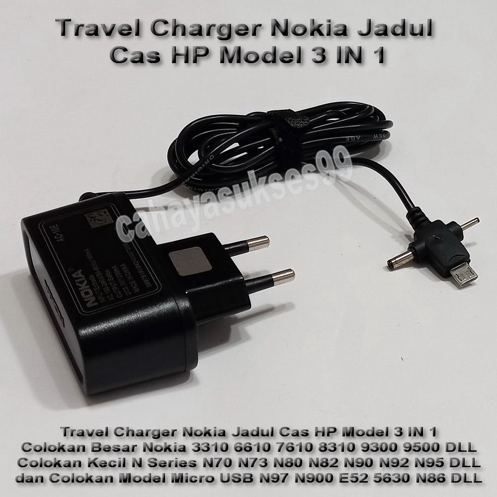 Charger Handphone Nokia Cas HP Aksesoris Ponsel Jadul Vintage Colokan ...