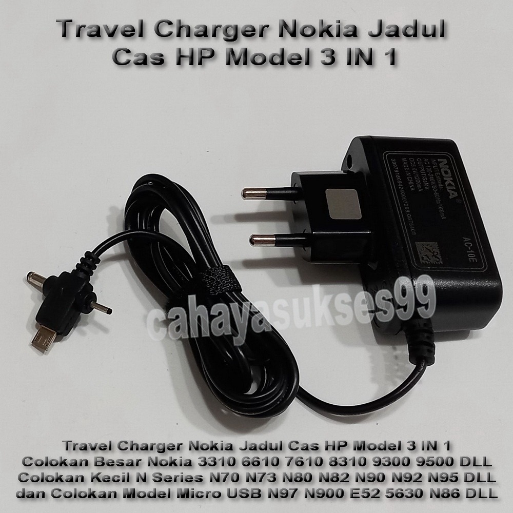 Charger Handphone Nokia Cas HP Aksesoris Ponsel Jadul Vintage Colokan ...