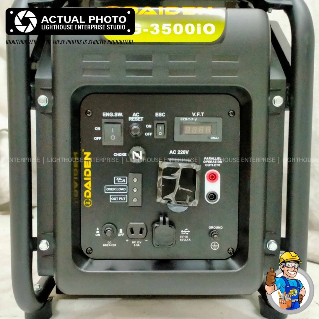 DAIDEN 3500W 4-Stroke Open Type Portable Gasoline Inverter Generator ...