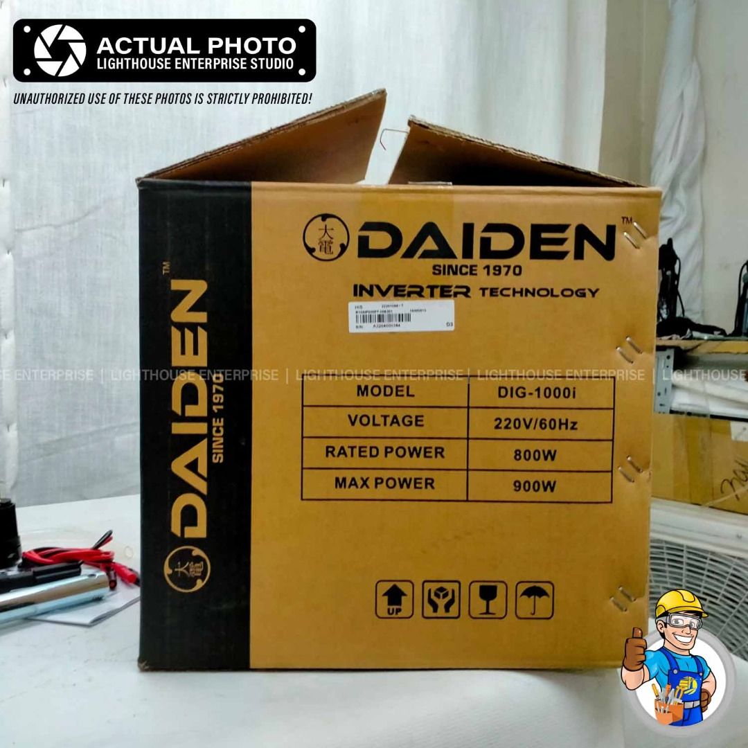 DAIDEN Japan 900W 4-stroke Silent Type Portable Inverter Gasoline ...