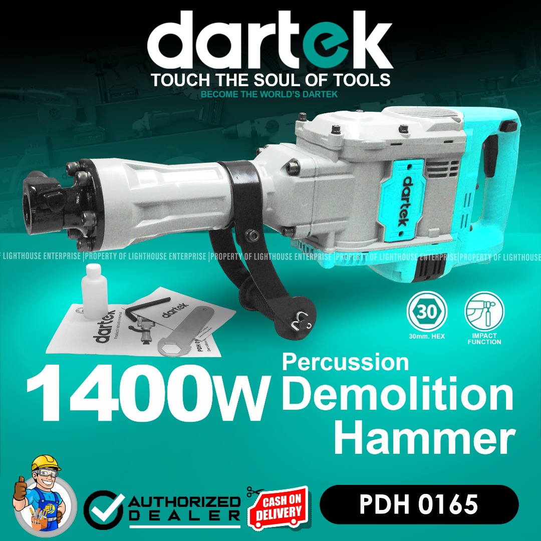 DARTEK 1400W Percussion Hammer / Demolition Hammer (PDH 0165 ...