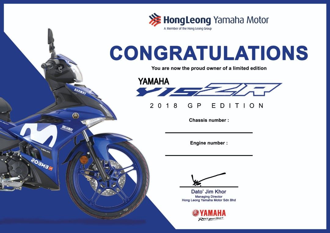 Design Sijil Motorsikal Ysuku/125ZR/ Benelli RFS/Lagenda/Ysuku Version ...