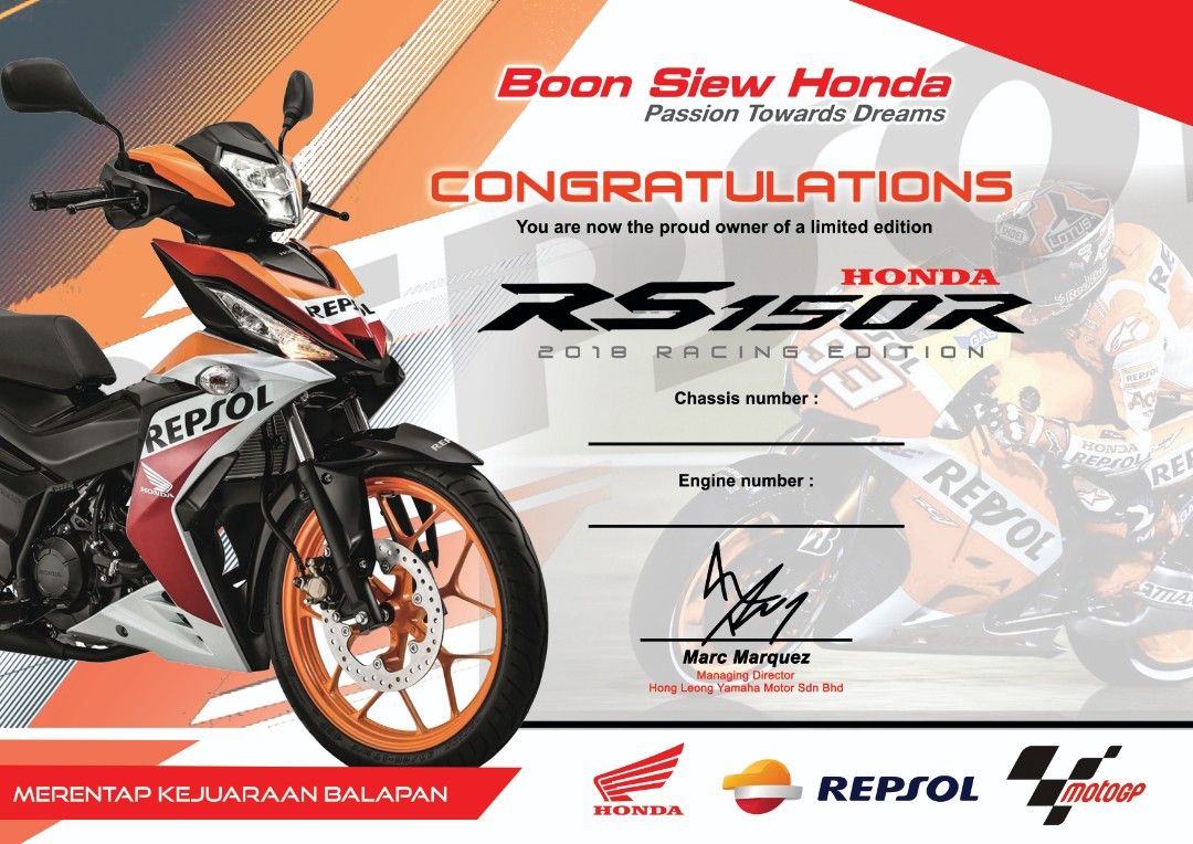 Design Sijil Motorsikal Ysuku/125ZR/ Benelli RFS/Lagenda/Ysuku Version ...