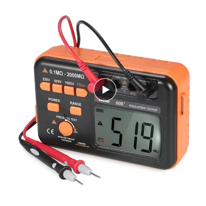 Digital Insulation Resistance Tester 1000V Megger Test DC AC 2000m Ohm ...
