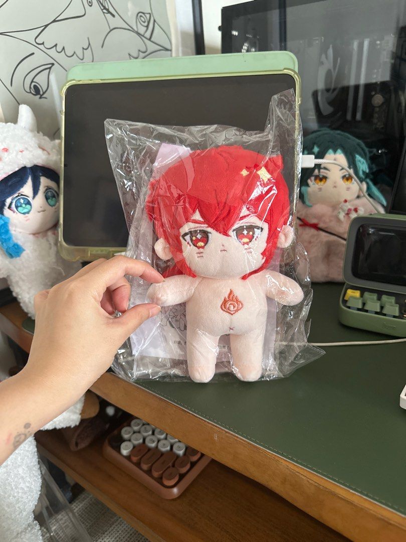 Diluc Genshin Impact Doll/plush (Omodoki) on hand, Hobbies & Toys, Toys ...
