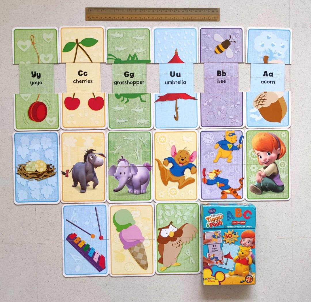 Disney Winnie Pooh Alphabet Flash Cards, Hobbies & Toys, Books ...