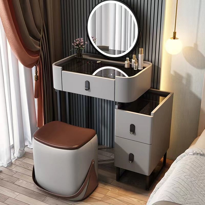 Dressing Table Toilet Table **3A Tempered Glass&Leather, Furniture ...