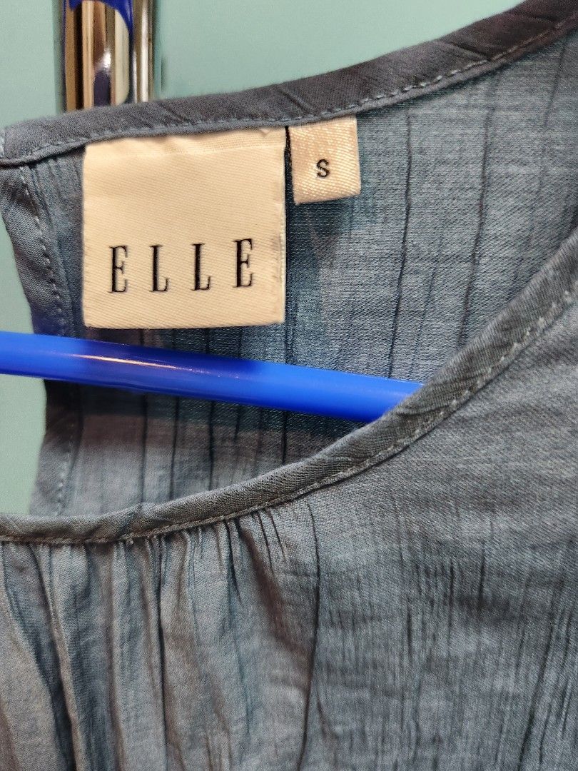 ELLE blue top, Women's Fashion, Tops, Blouses on Carousell