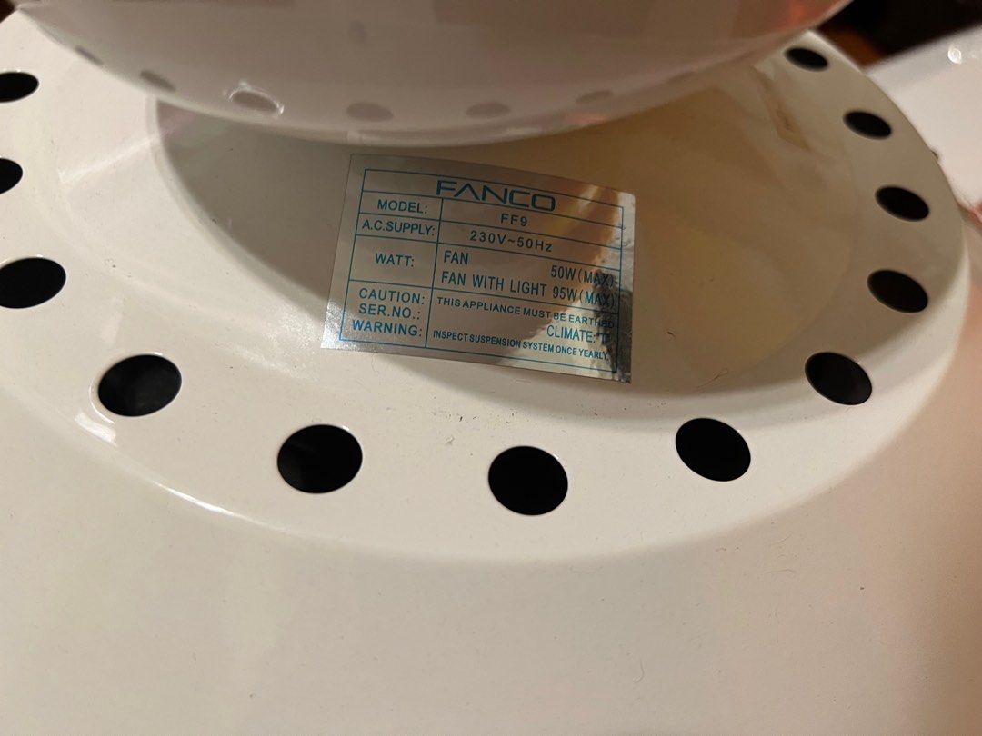 Ceiling fan - FanCo, Furniture & Home Living, Lighting & Fans, Fans on ...