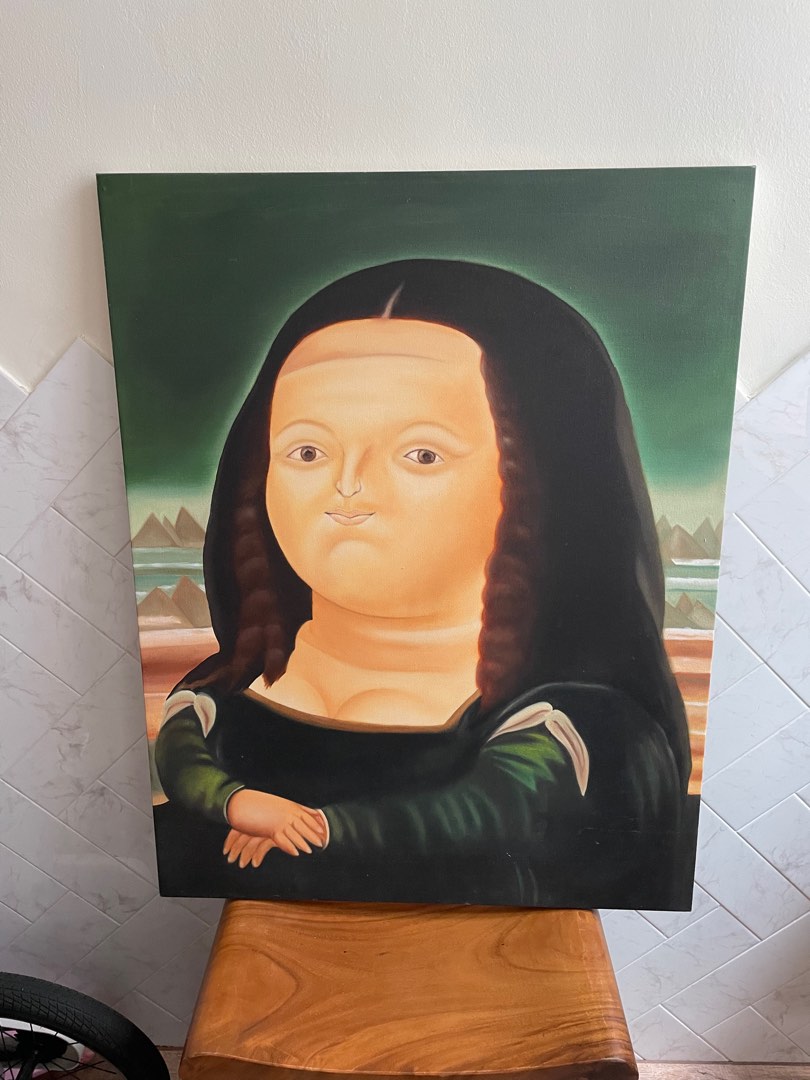 Fat Mona Lisa Painting, Furniture & Home Living, Home Decor, Frames ...