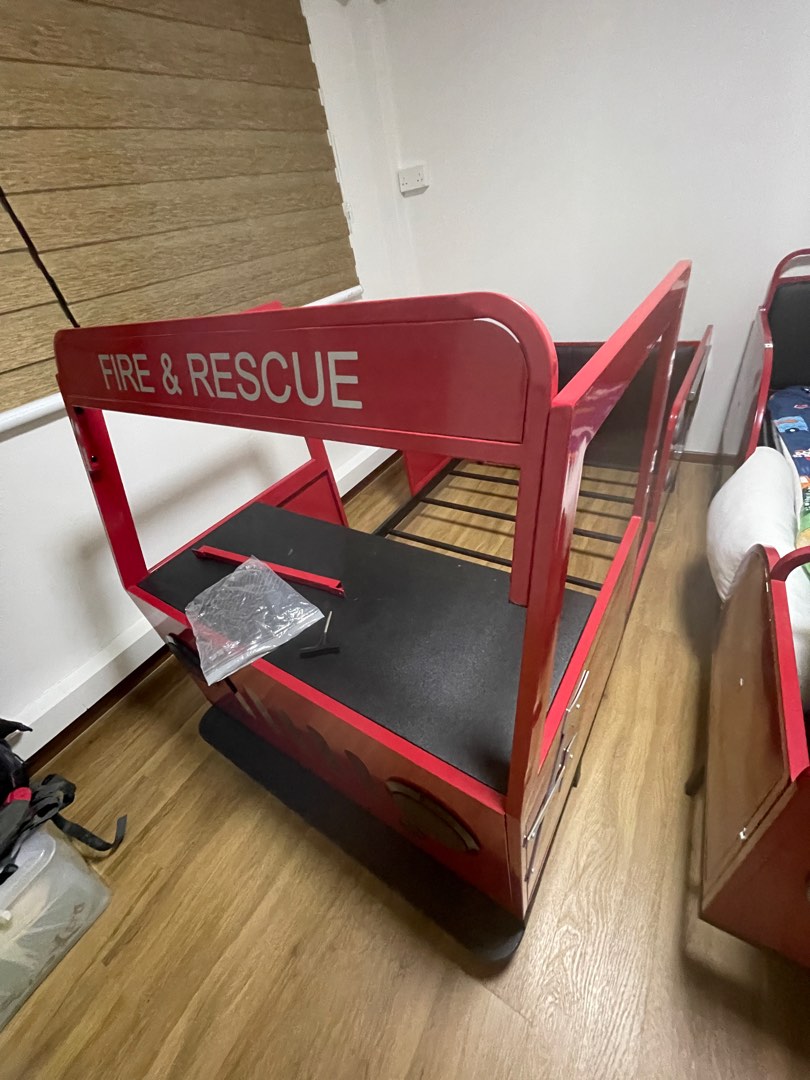 Fire truck bed frame (single)(as-is), Furniture & Home Living ...