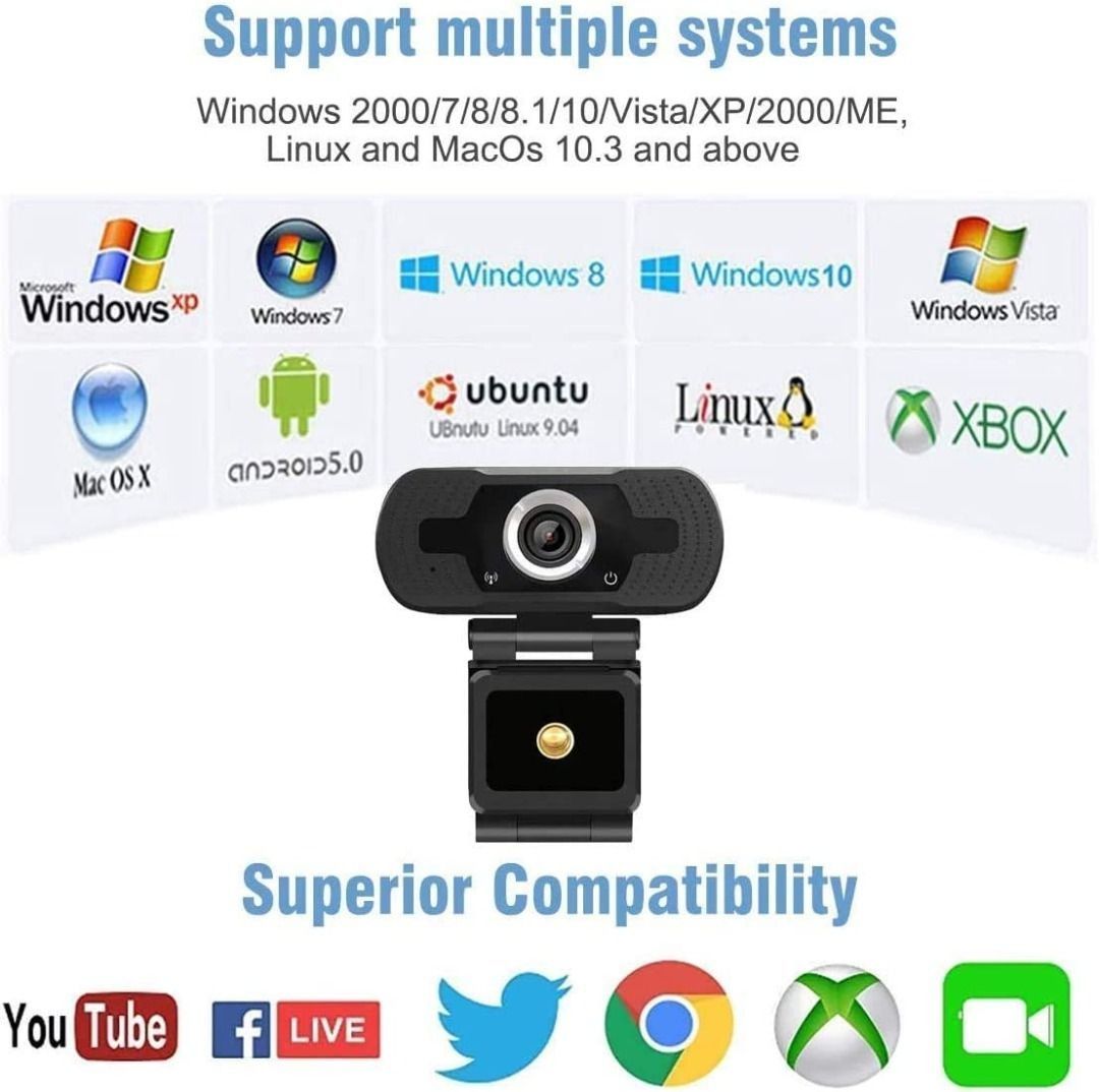 Full HD 1080P Webcam With Microphone and USB Web Camera, Full HD Video ...