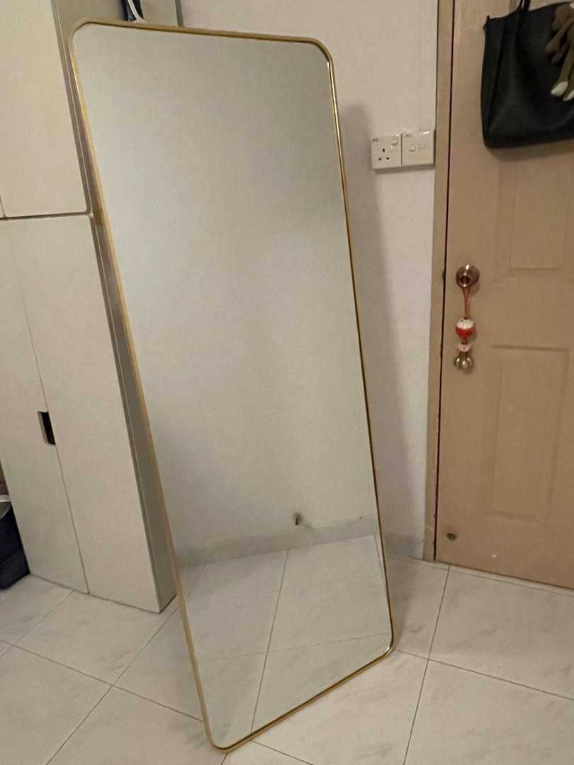 Full standing mirror 165cm x 60cm Gold Colour, Furniture & Home Living ...