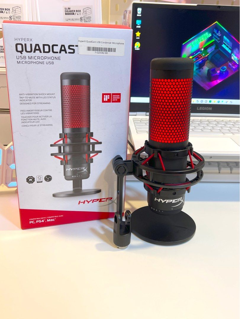 HyperX Quadcast USB Microphone HX-MICQC-BK, Audio, Microphones on Carousell