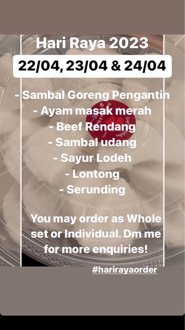 Lauk Raya 2023, Food & Drinks, Local Eats on Carousell