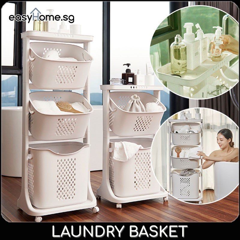 Laundry baskets with wheels, Furniture & Home Living, Home Improvement ...