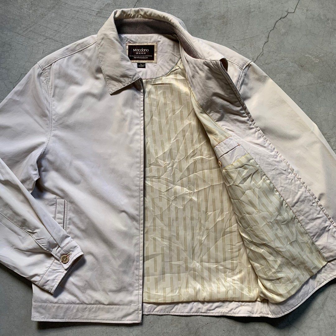 Light Beige Harrington Jacket / Men's Jacket / Office Jacket / Casual ...