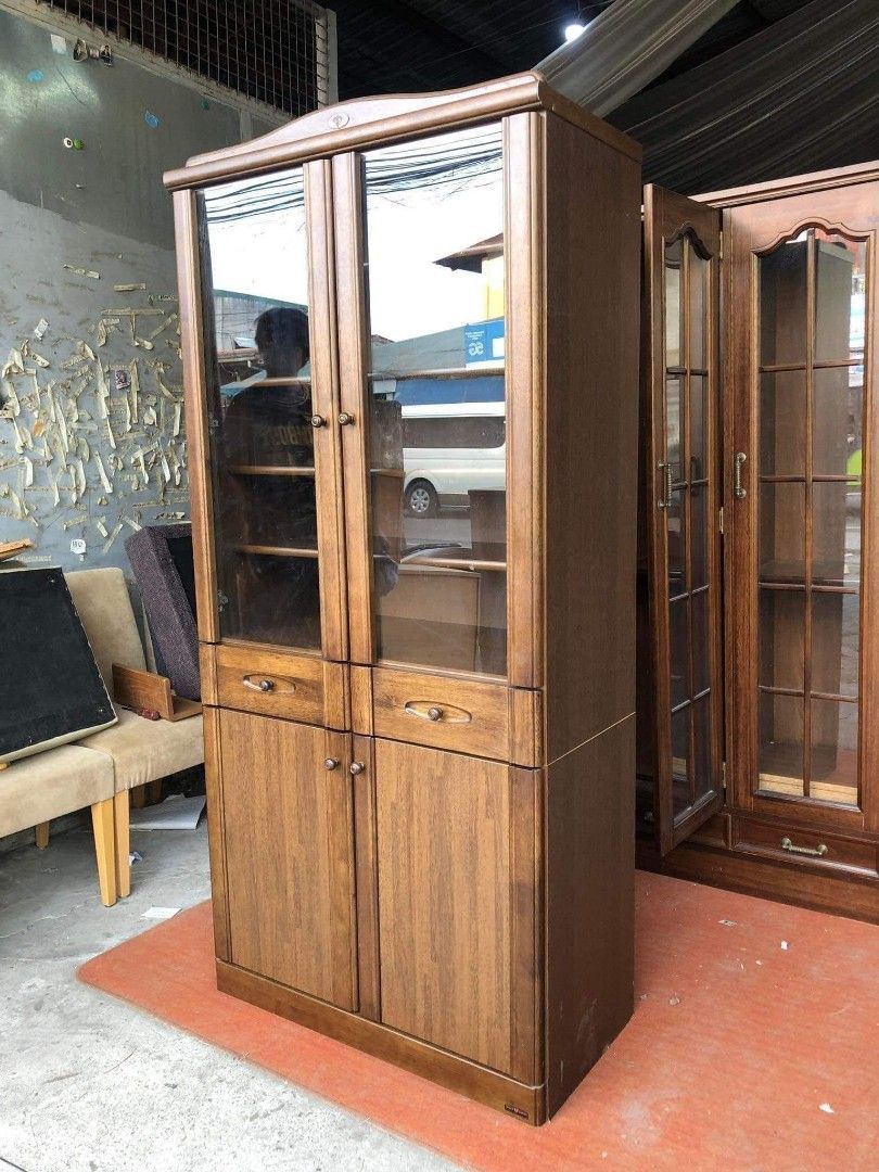 Maruni classic display cabinet 34L x 17W x 71H inches Glass doors 2 ...