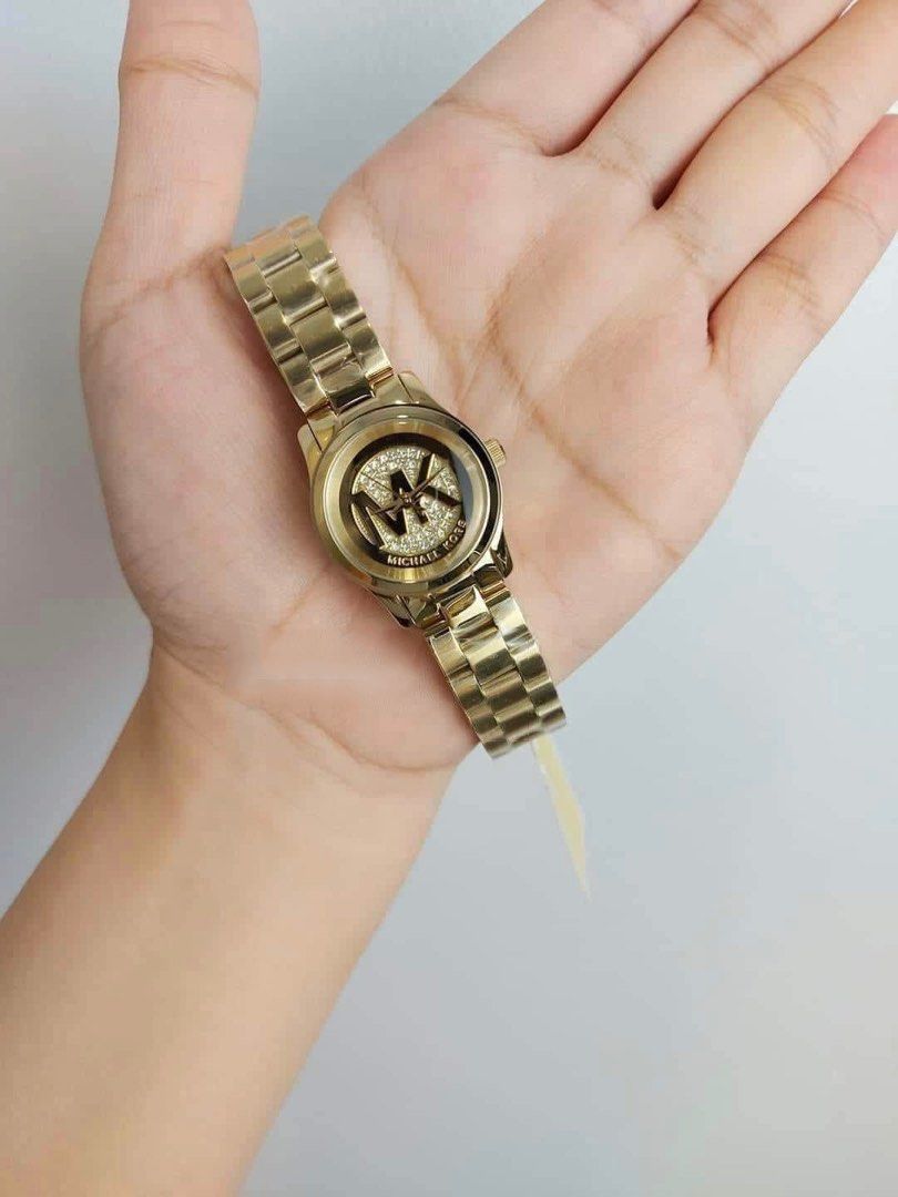 MK MINI LOGO DIAL GLITZ AUTHENTIC WATCH, Women's Fashion, Watches ...