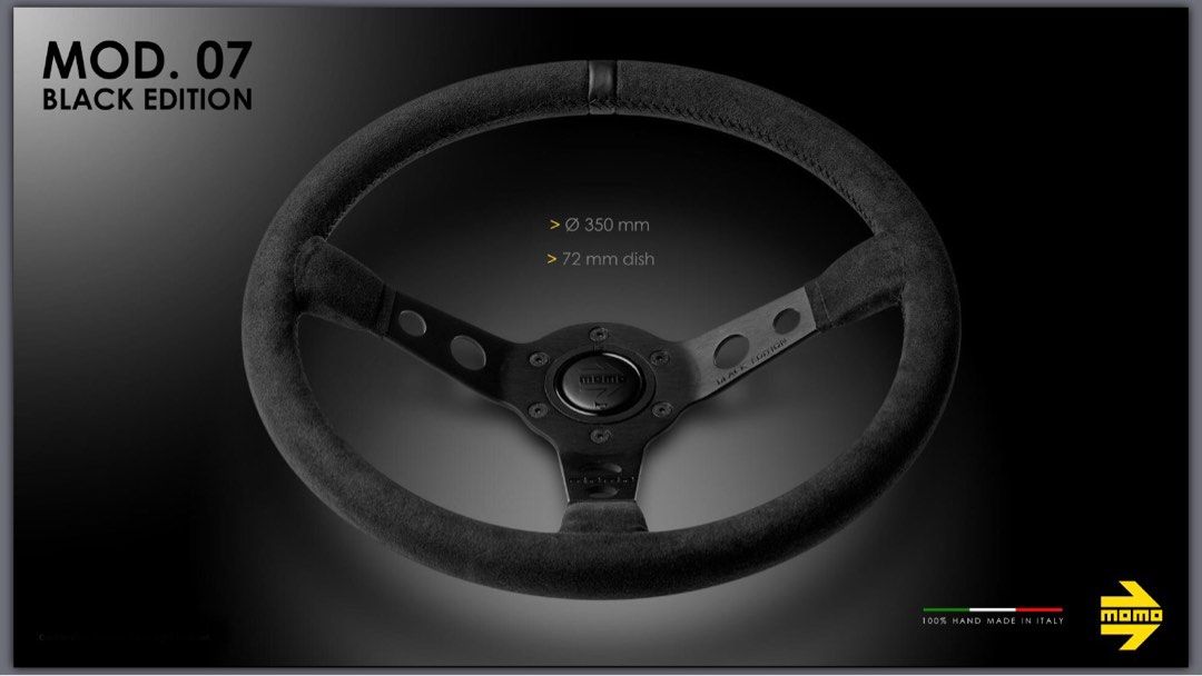 Momo MOD 07 Black Edition 350mm Steering Wheel, Hobbies & Toys, Collectibles & Memorabilia, Fan ...