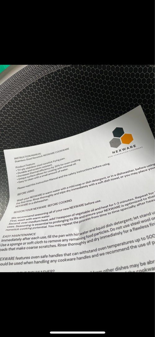 Nexware tri ply full honeycomb wok with glass lid, Furniture & Home ...