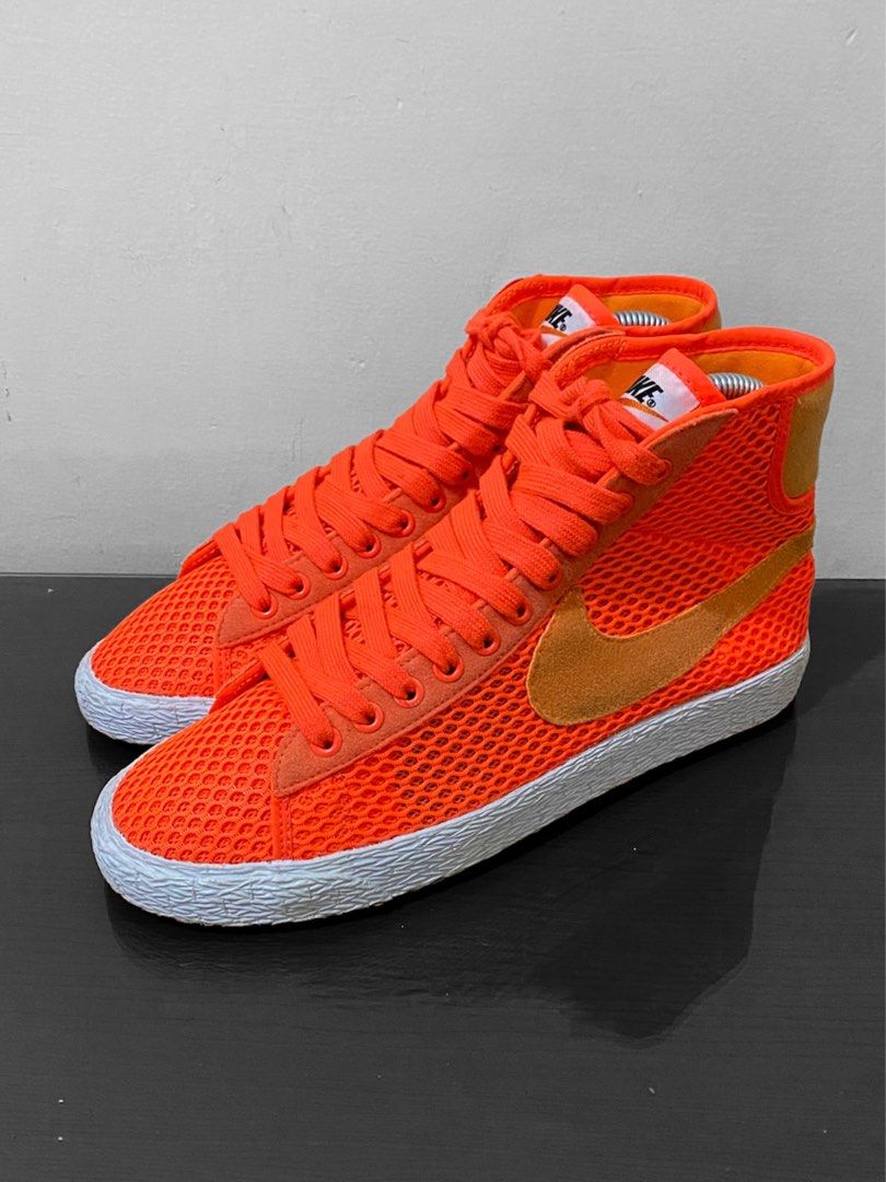 Nike Blazer Mid Mesh Neon, Fesyen Wanita, Sepatu di Carousell