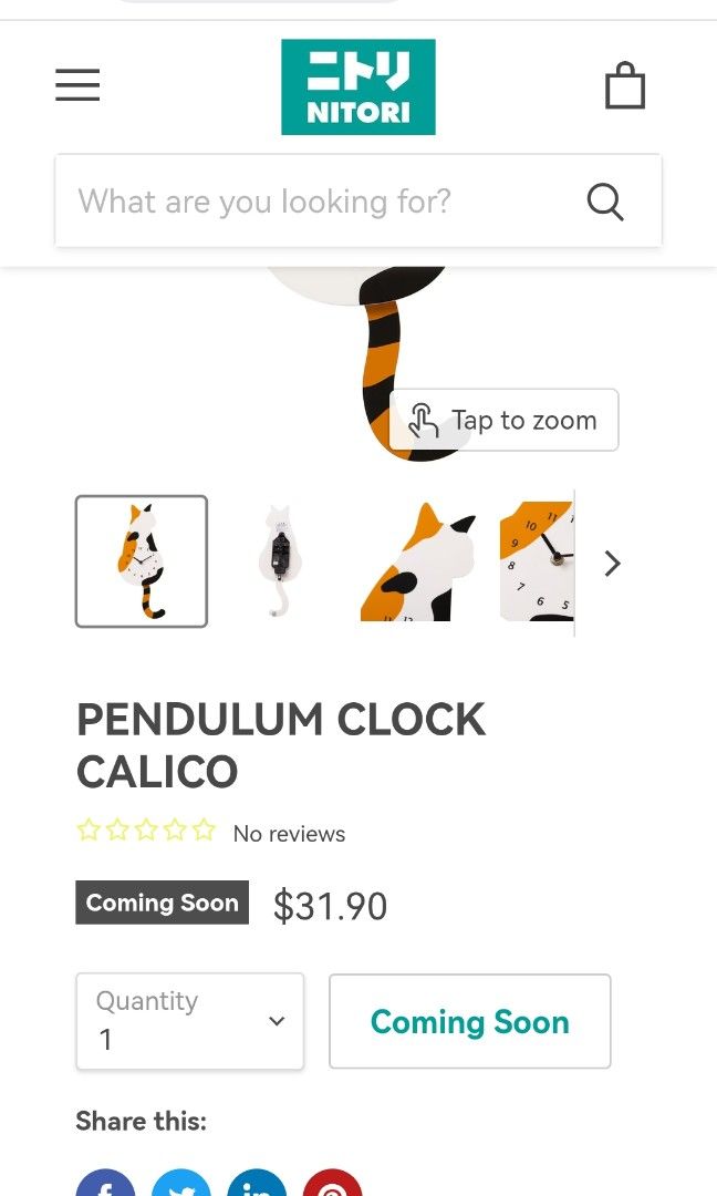 Nitori pendulum cat wall clock, Furniture & Home Living, Home Decor ...