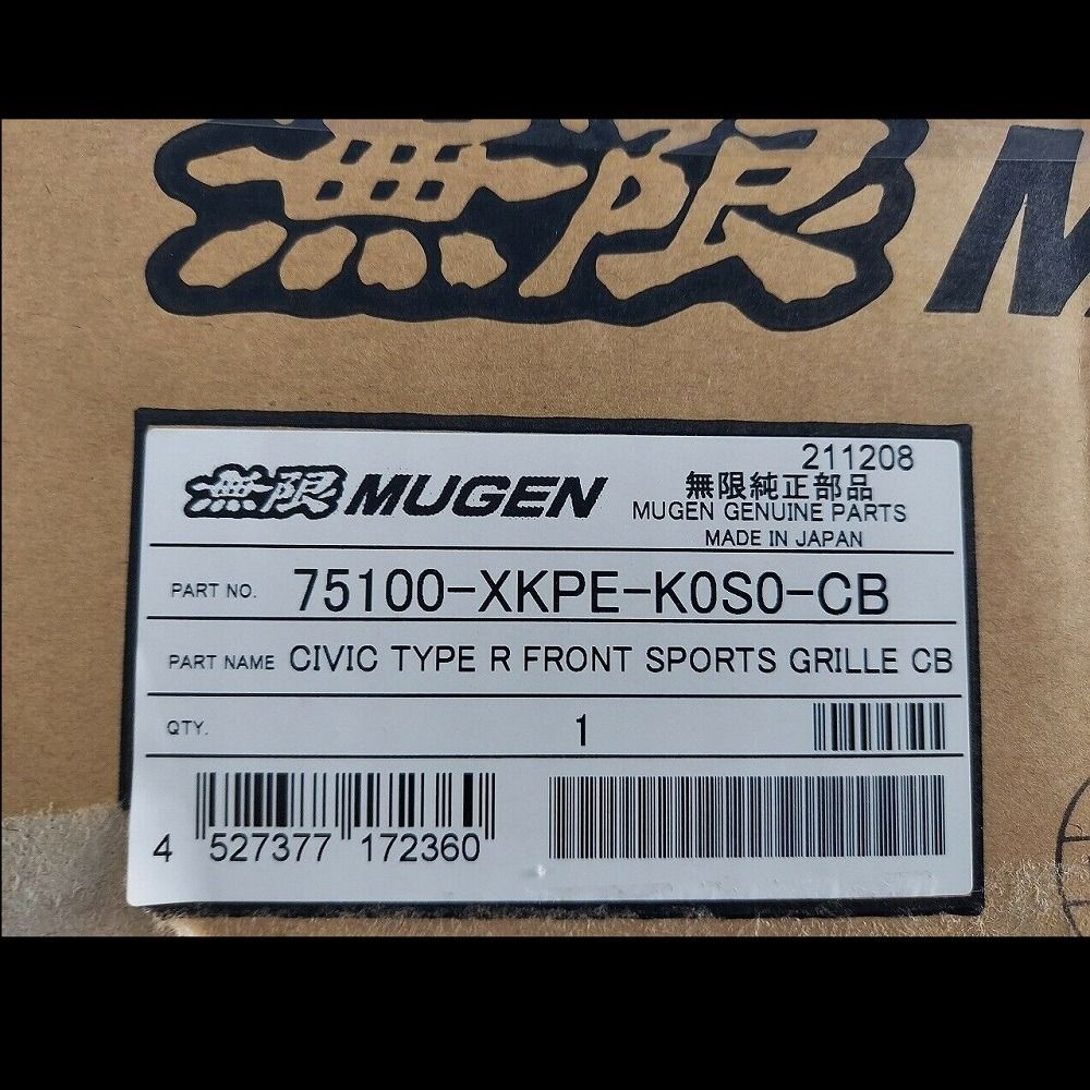 Original Mugen grill FD2 Type R 75100-XKPE-K0S0-CB in Crystal Black Pearl brand new in box FD2R ...
