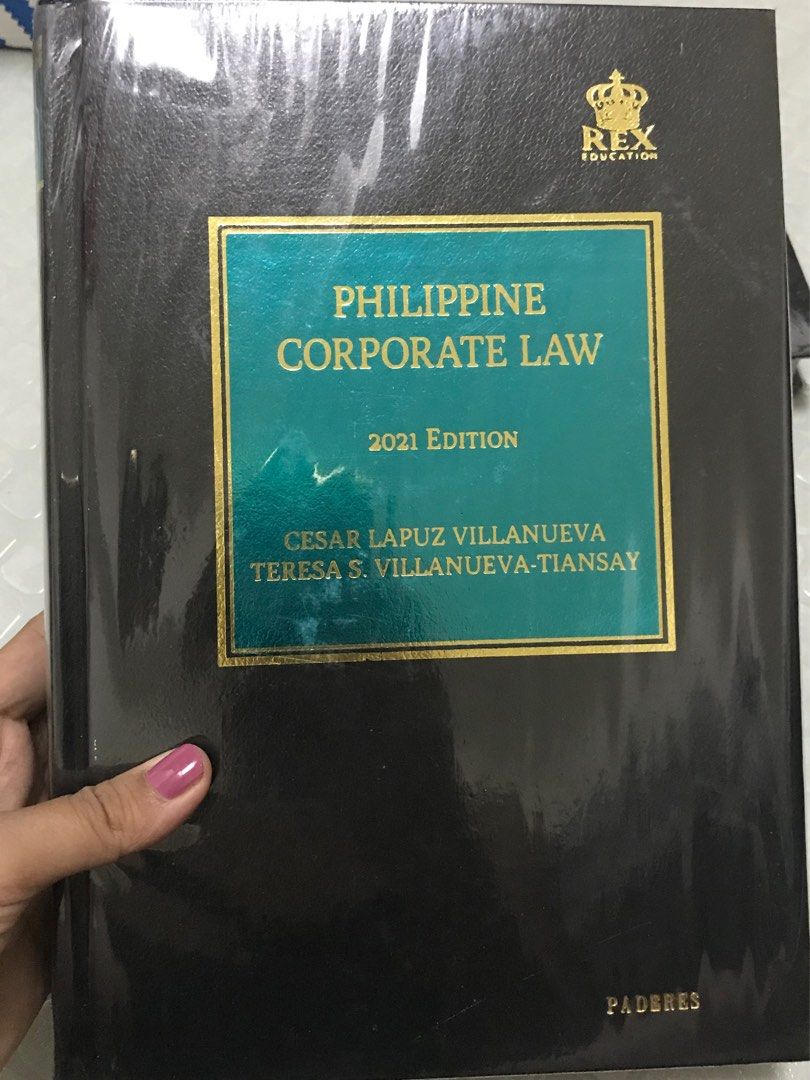 Philippine Corporate Law - Villanueva (2021 Edition), Hobbies & Toys ...