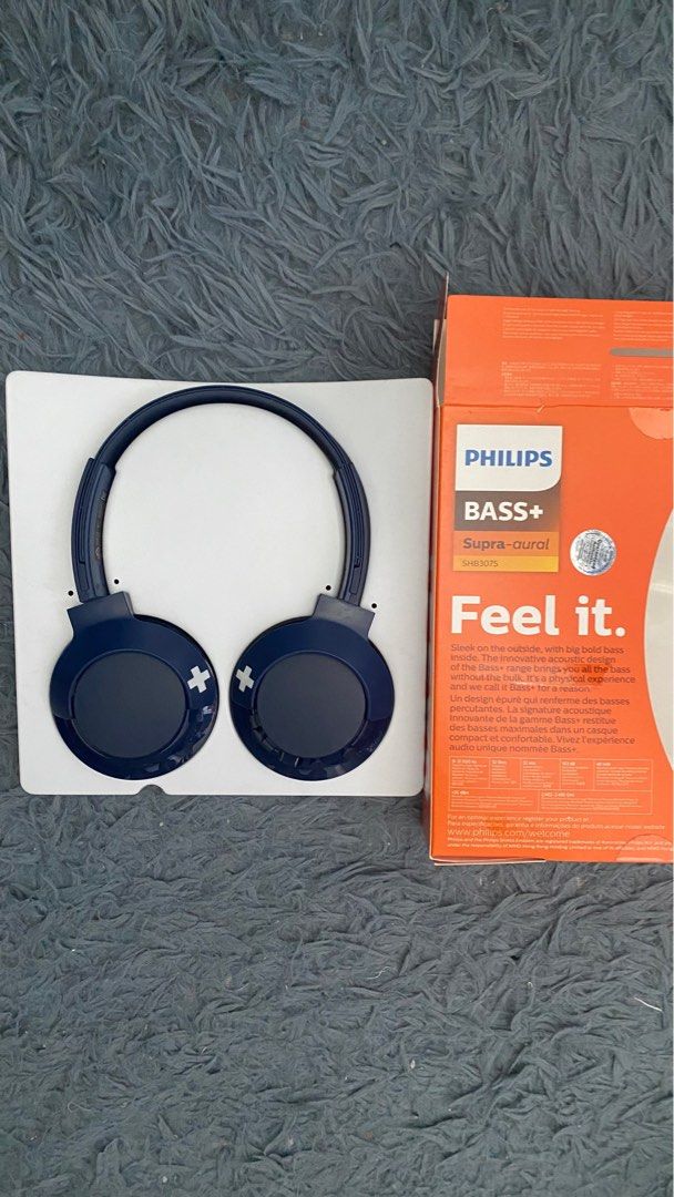 Philips Wireless Headphones SHB3075 Bass+, Audio, Headphones & Headsets ...