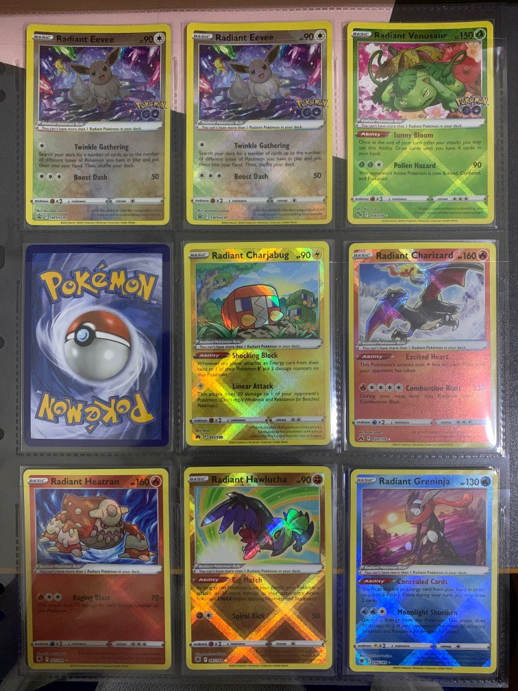 Radiant Pokemon Full Set- Pokemon TCG | Radiant Charizard, Hobbies ...