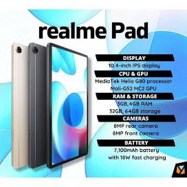 Realme pad 128G ROM 6G RAM 7500only 10k at lazada 100% Original, Mobile ...