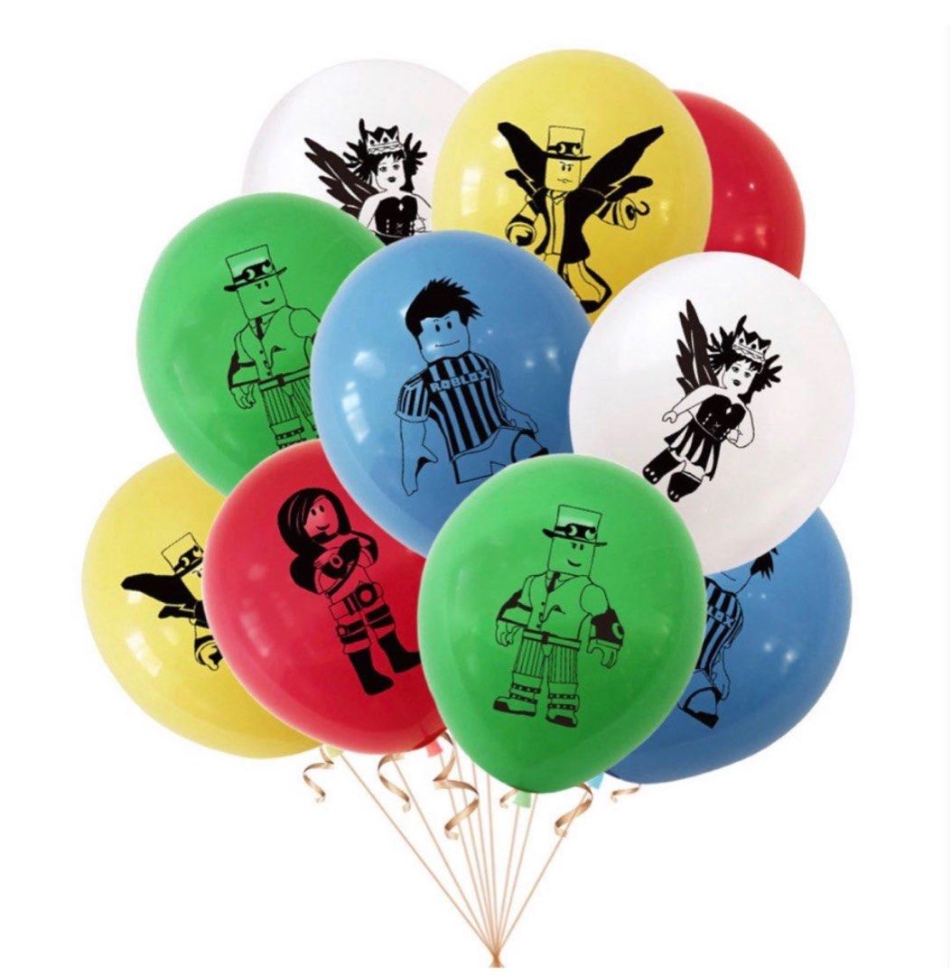 Roblox game theme birthday balloon decoration set with banner and cake ...