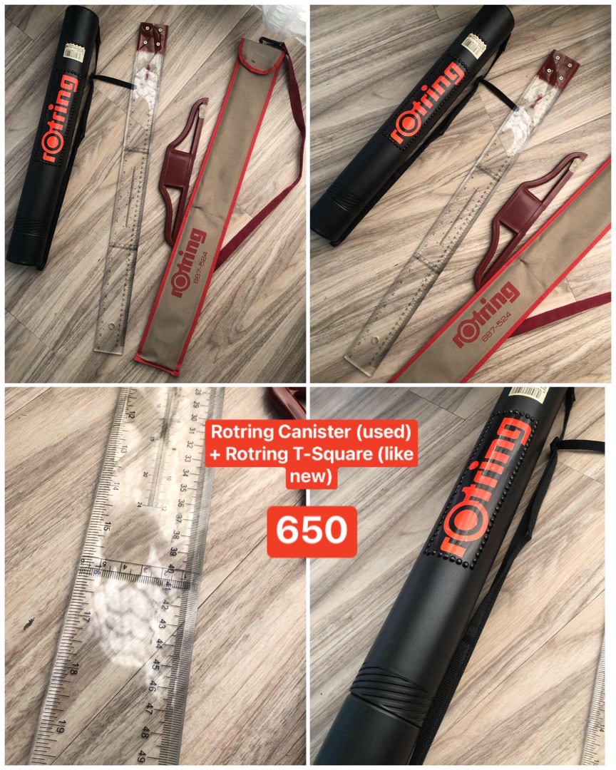 ROTRING T SQUARE + CANISTER, Hobbies & Toys, Stationary & Craft ...