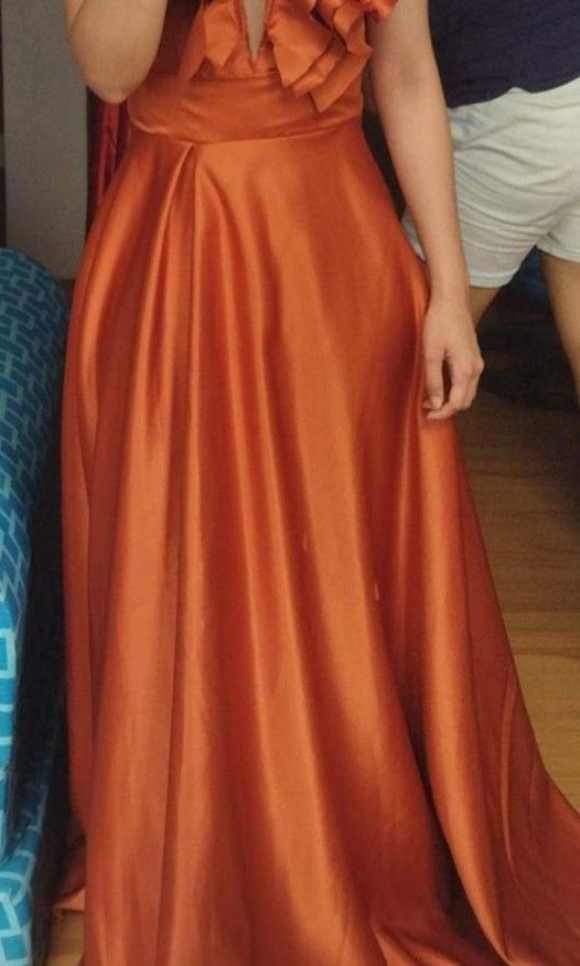 RUST ORANGE BRIDESMAID GOWN, Women's Fashion, Dresses & Sets, Evening ...