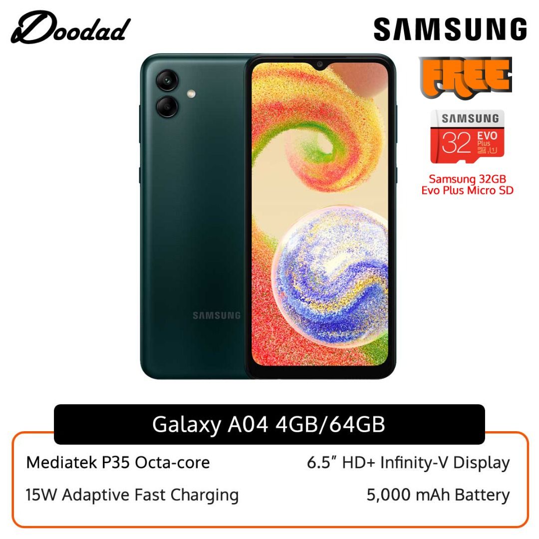 Samsung Galaxy A04 LTE ( SM-A045 ) ( 4GB + 64GB ) FREE 32GB Evo Plus ...