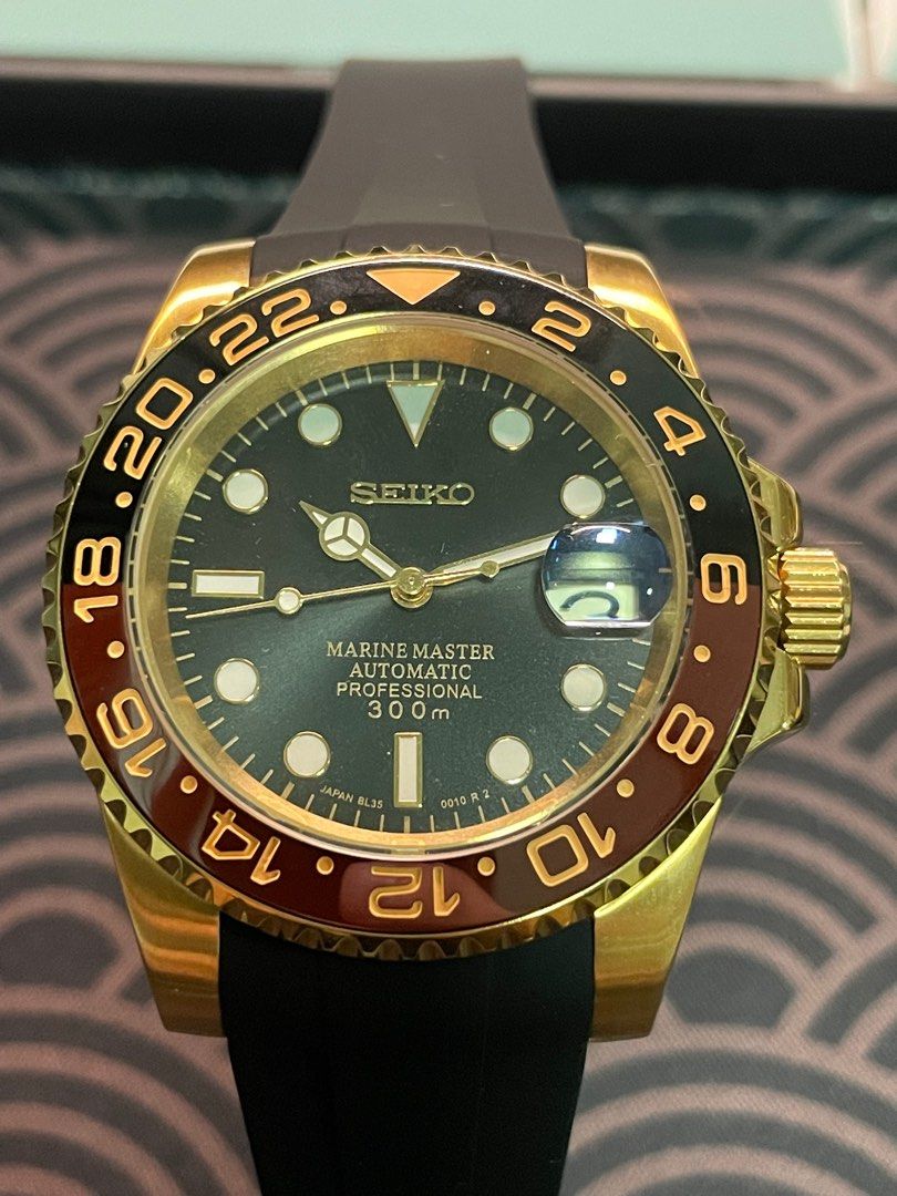 Seiko Custom Mod “GMT Master II Gold Root Beer” 40mm case, Men's ...
